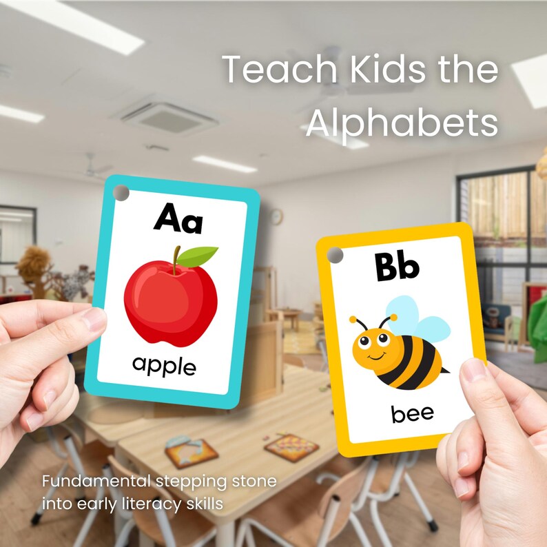 Alphabet Flash Cards Educational Uppercase Lowercase ABC Learning ...
