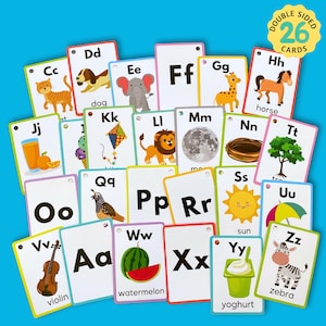 Alphabet Flash Cards Educational Uppercase Lowercase ABC Learning ...
