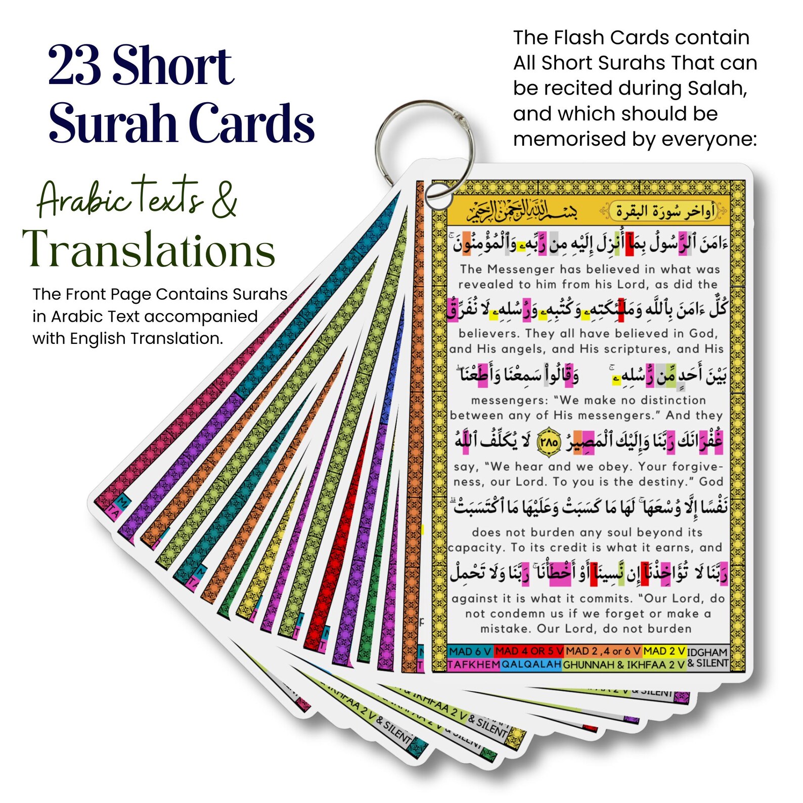 My Short Surah Cards, Quran With Tajweed, Quran With English ...