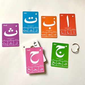 Arabic Alphabet Flash Cards Children Learning Arabic Words - Etsy