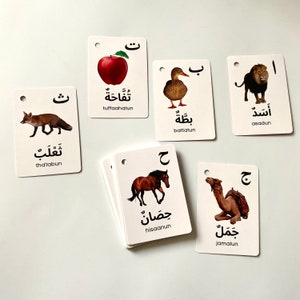 Arabic Alphabet Flash Cards Children Learning Arabic Words - Etsy