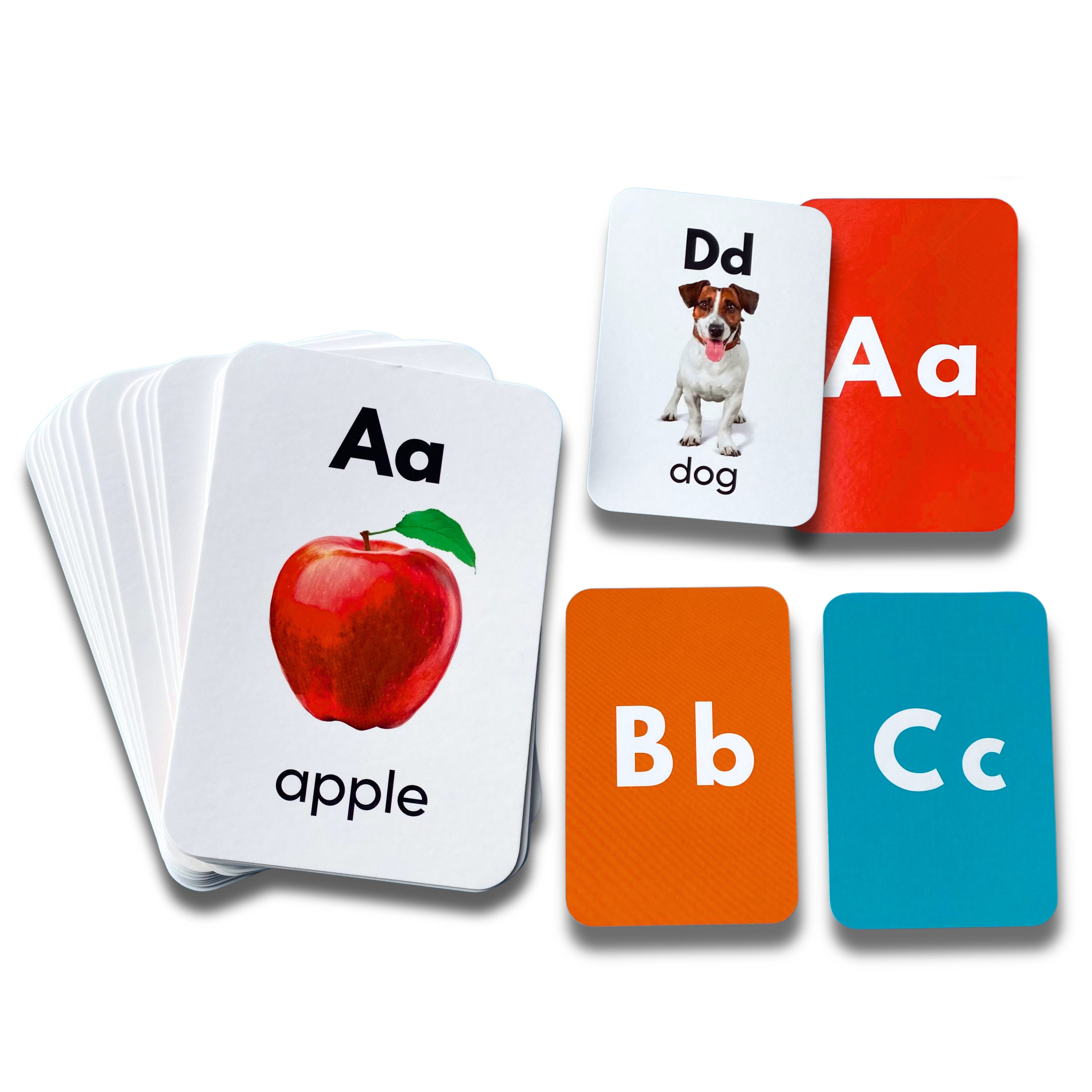 English Alphabet Flash Cards for Kids, Early Learning First Word Cards ...