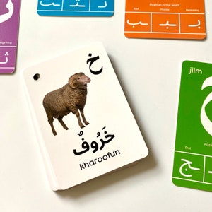 Arabic Alphabet Flash Cards Children Learning Arabic Words - Etsy