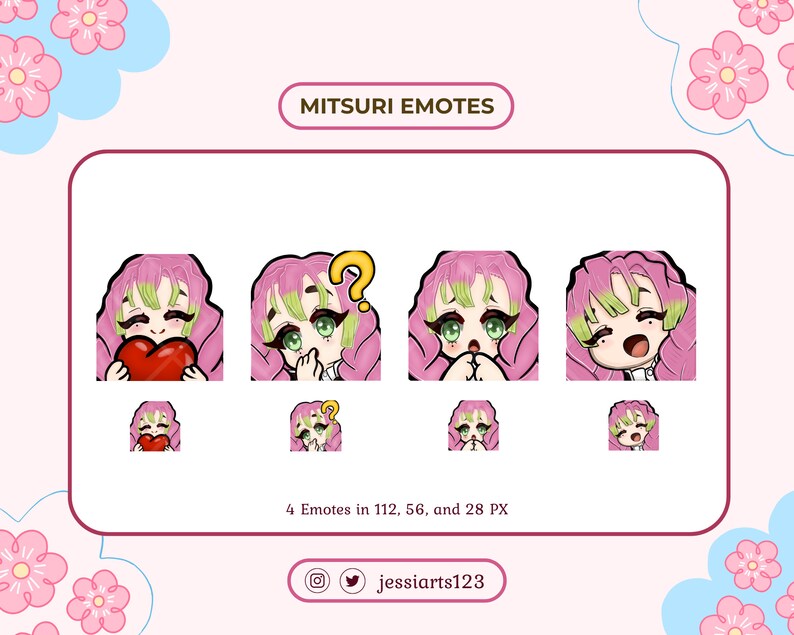 Mitsuri 4 Emote Set for Streaming and Chatting - Etsy