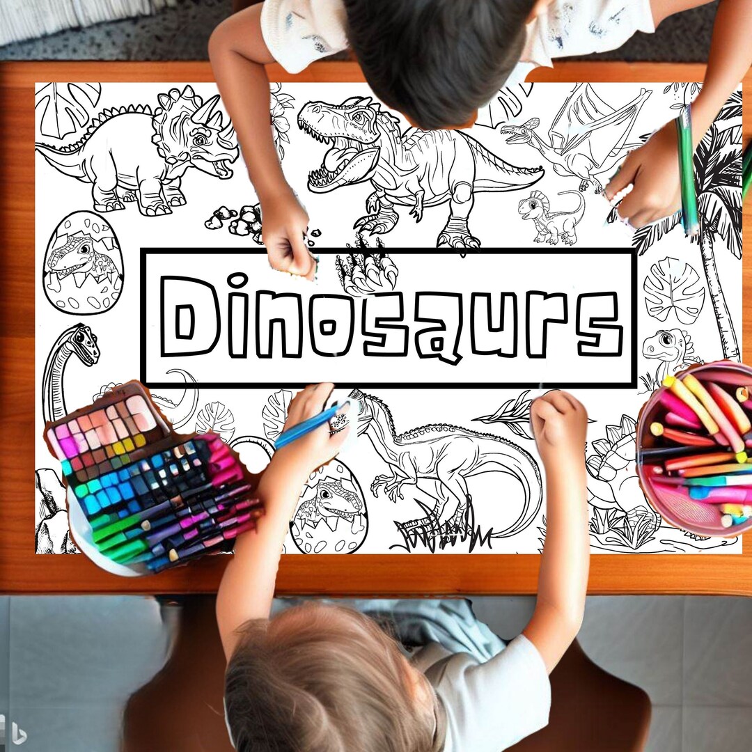 Dinosaur Coloring Poster, Dinosaur PNG, Coloring Page, Poster, Kid's ...
