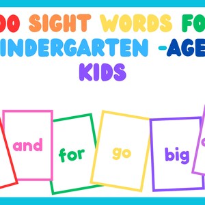 100 Sight Words Flashcards, Printable Flashcards, Digital Download ...