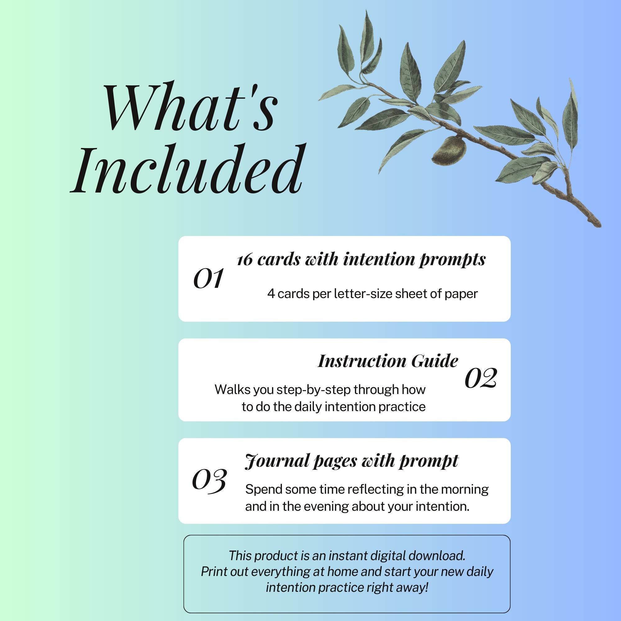 Printable Daily Intention Cards - Etsy