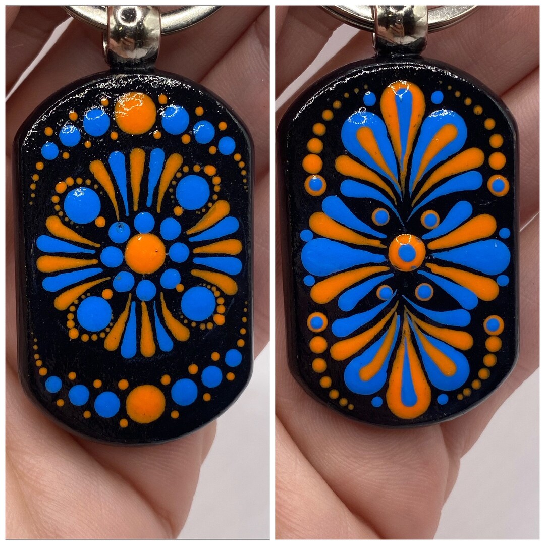 2 Small Mandala Key Chains/gift/handbag Charm - Etsy