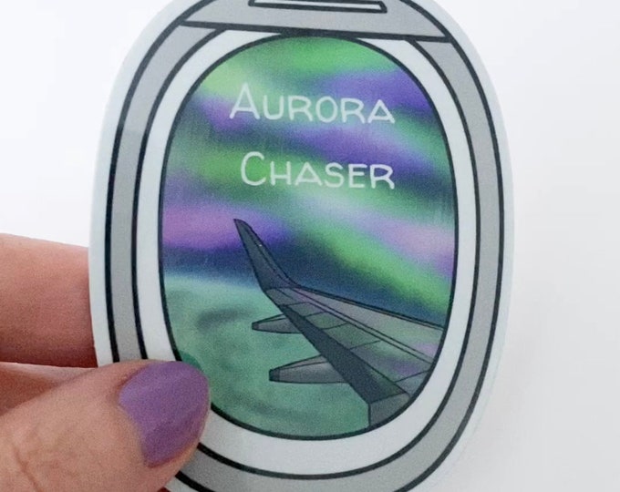 Aurora Chaser Vinyl Holographic Sticker, Aurora Borealis, Northern ...