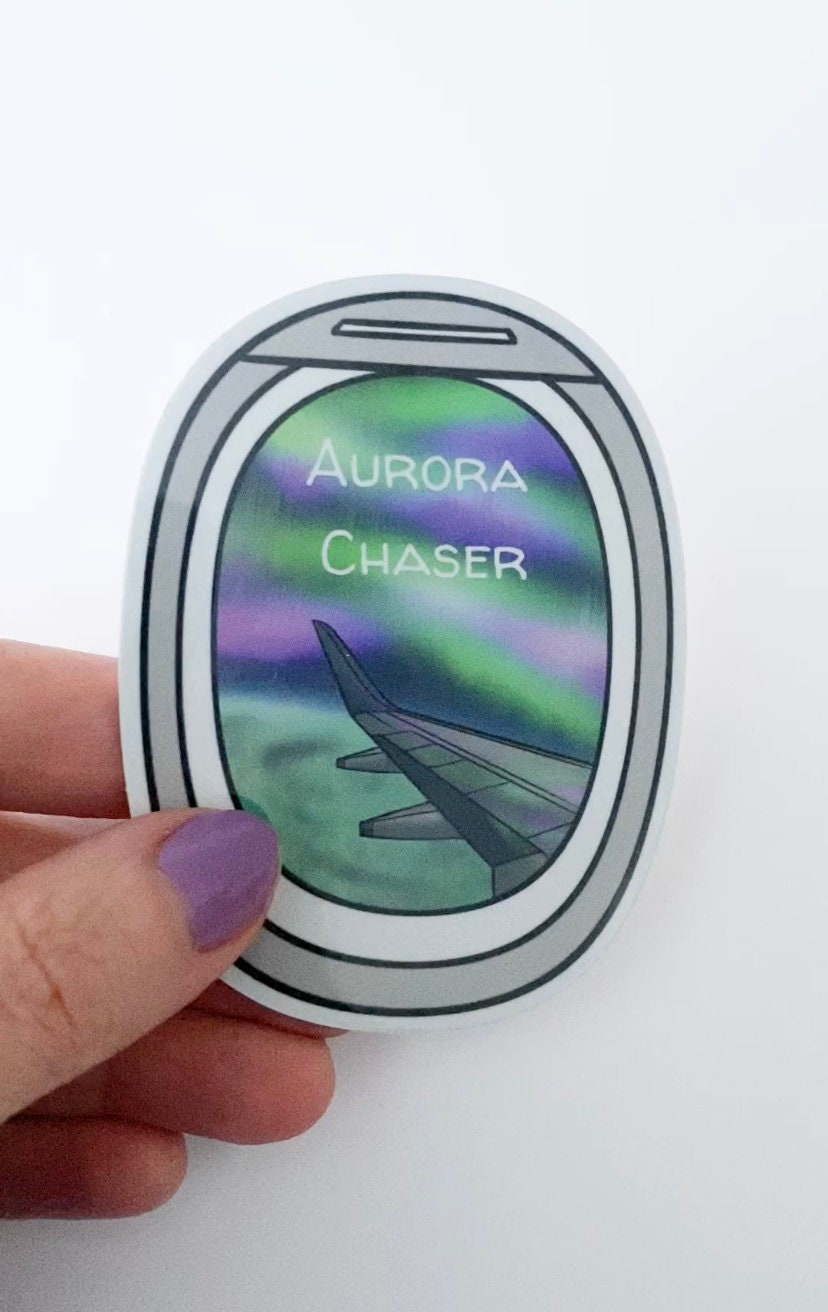 Aurora Chaser Vinyl Holographic Sticker, Aurora Borealis, Northern ...