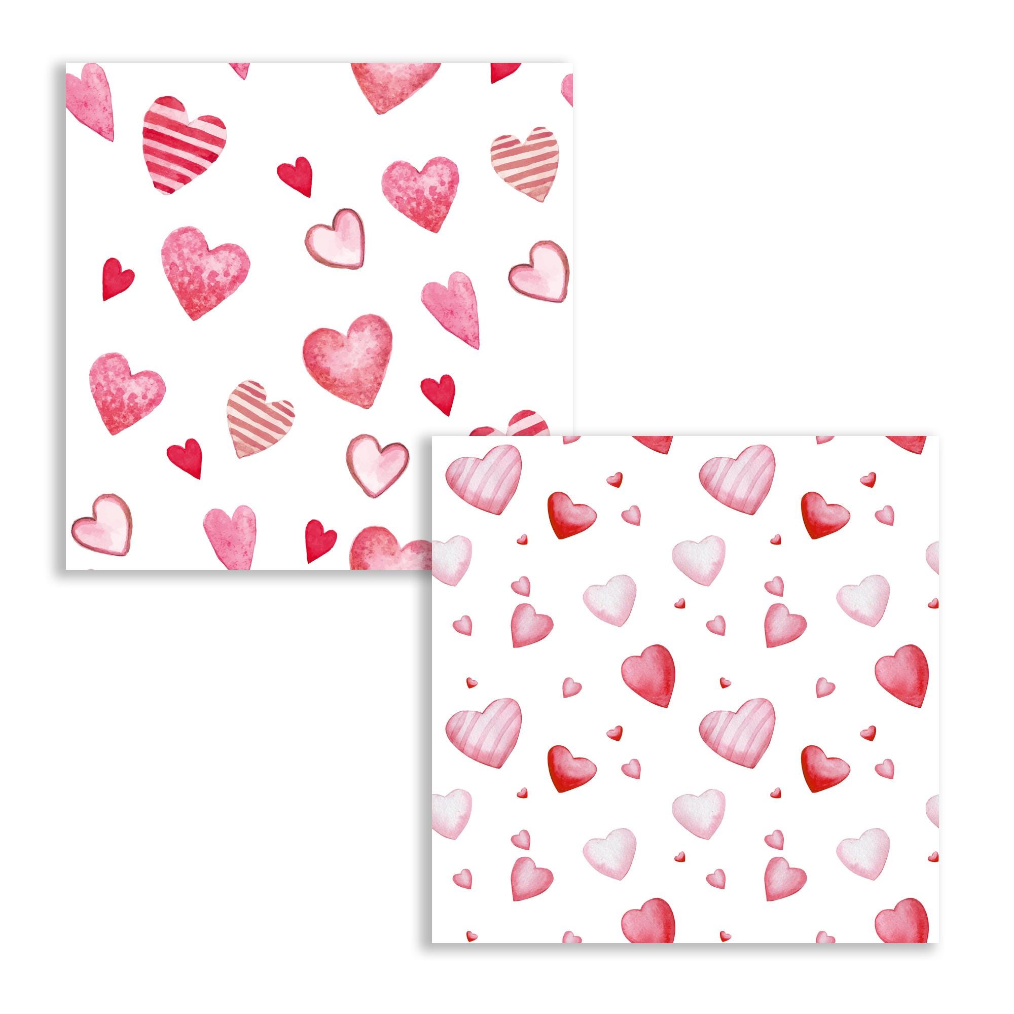 12 Pink Hearts Seamless Pattern, Printable Valentine’s Day Paper ...