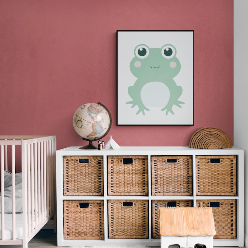 Baby Frog Printable Wall Art, Nursery Wall Decor, Watercolor Frog ...