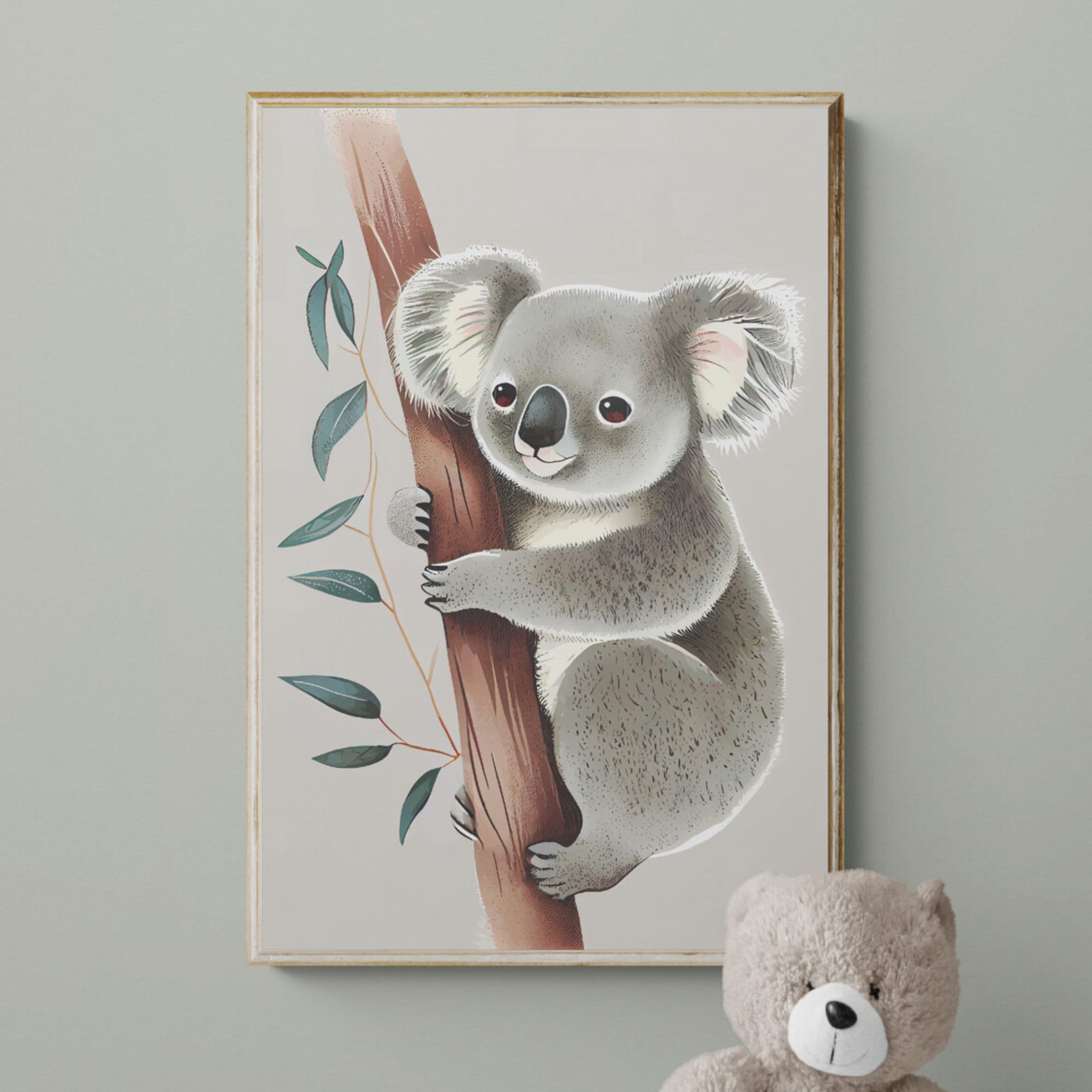 Koala Wall Art, Koala Print, Printable Wall Art, Vertical Wall Art ...