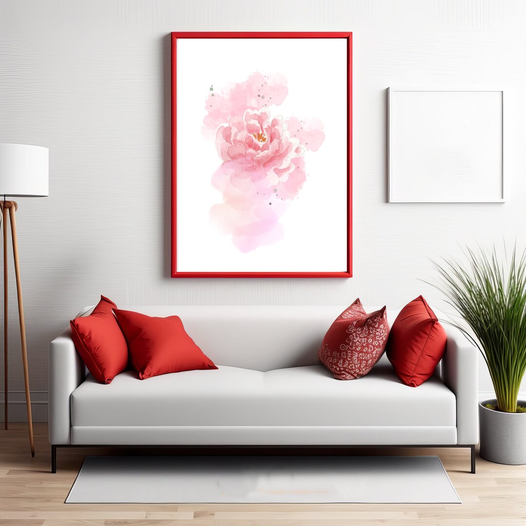 Modern Abstract, Rose Flower Wall Art, Watercolor Art, Printable Wall ...