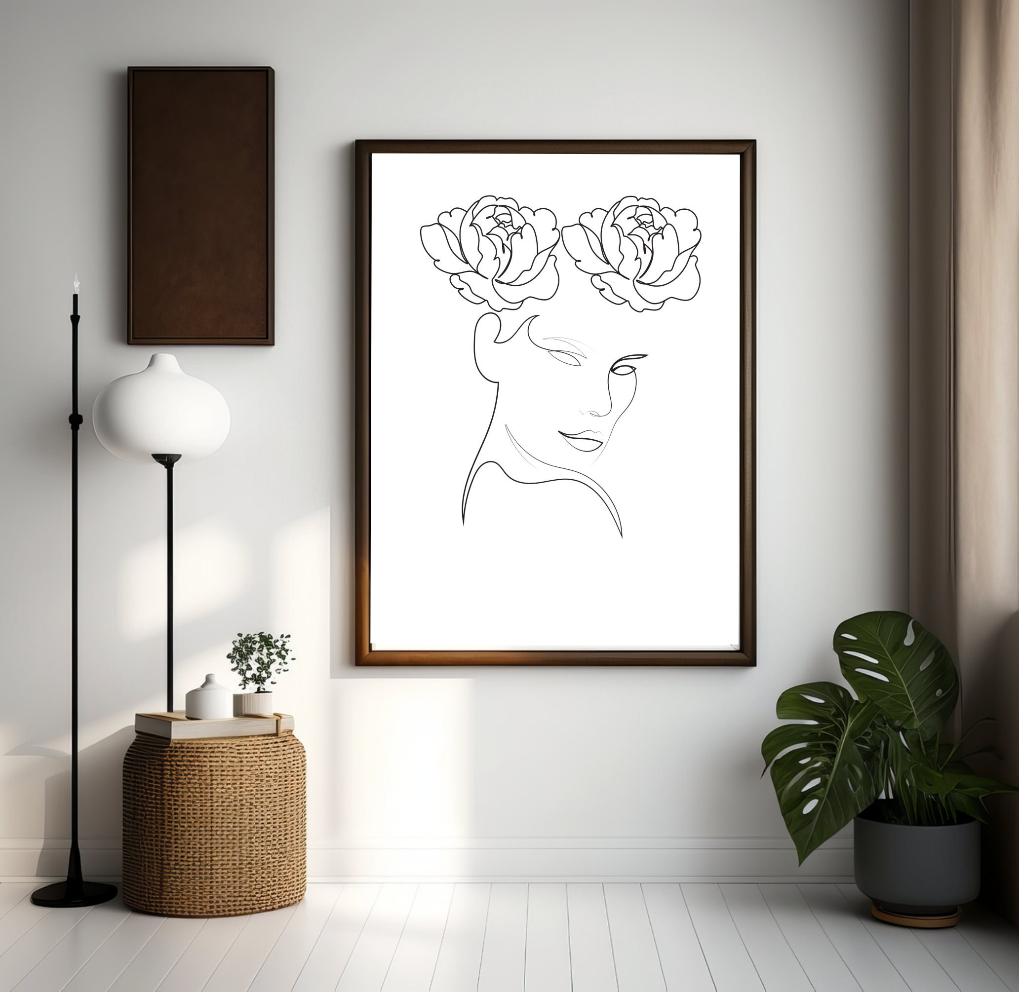Minimalist Wall Art, Line Art, Woman Line Art, Printable Wall Art ...