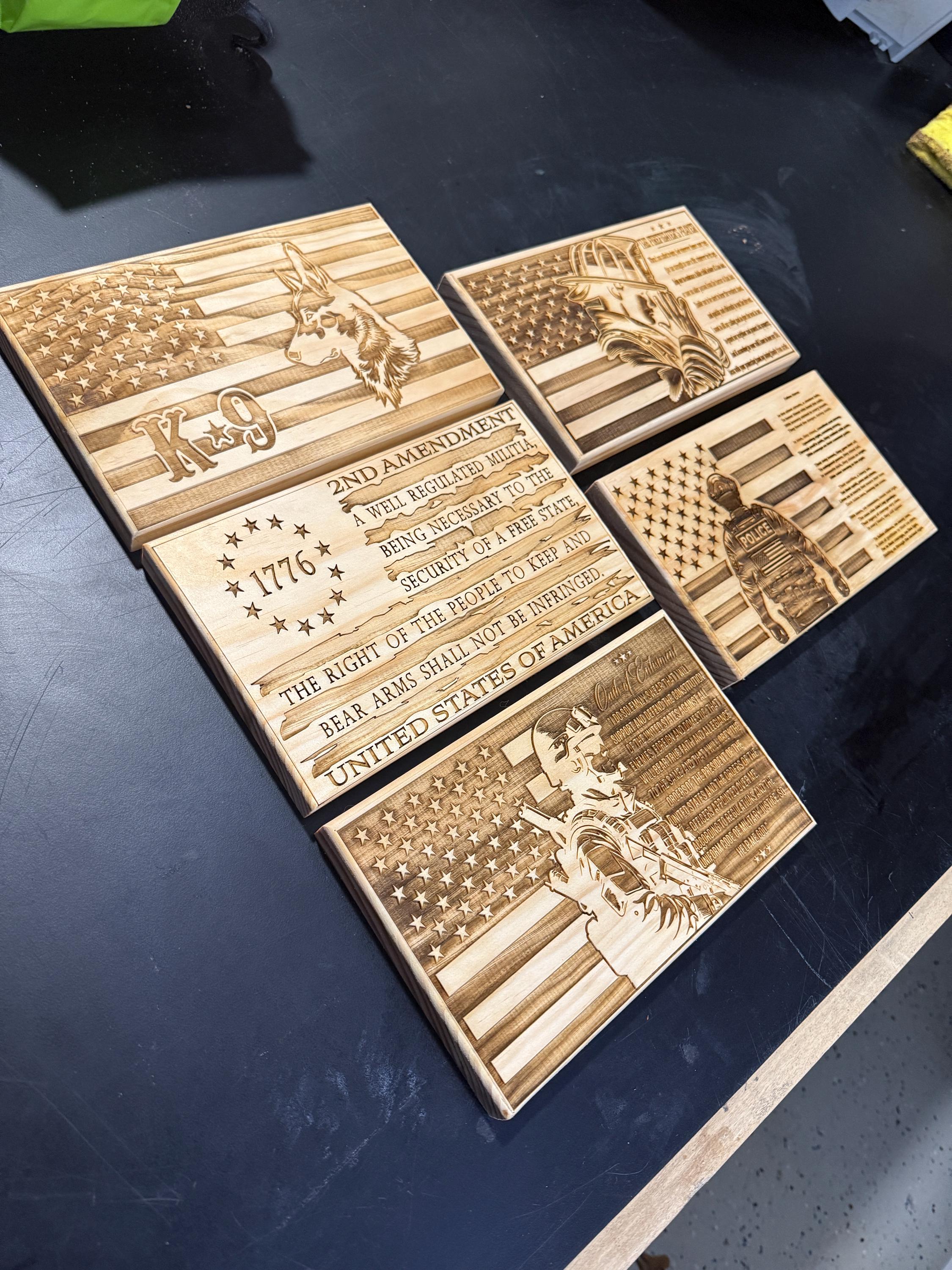 Engraved American Flag - Etsy