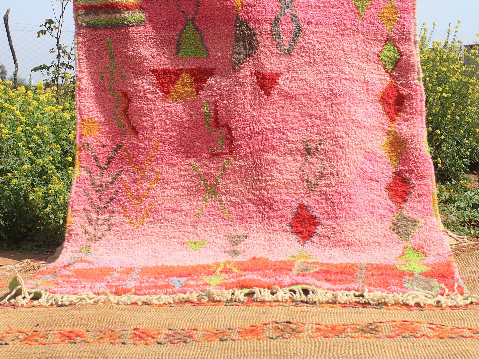 Custom Pink Boujaad Rug Morrocan Rug Soft Shag Wool Rug - Etsy UK