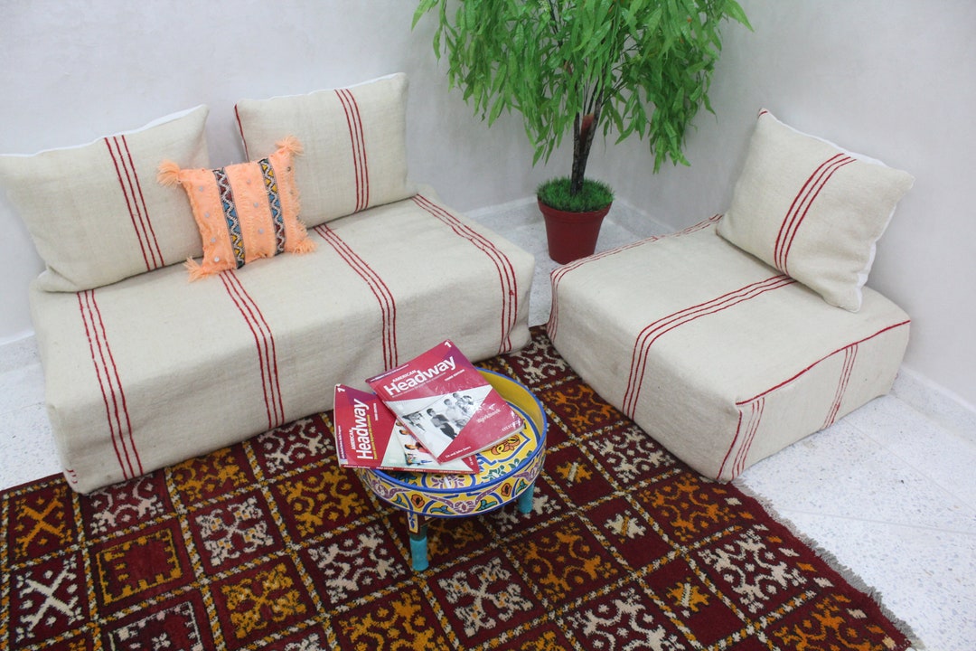 Moroccan Sofa, Moroccan Floor Sofa, Moroccan Floor Couch, Set of Floor ...