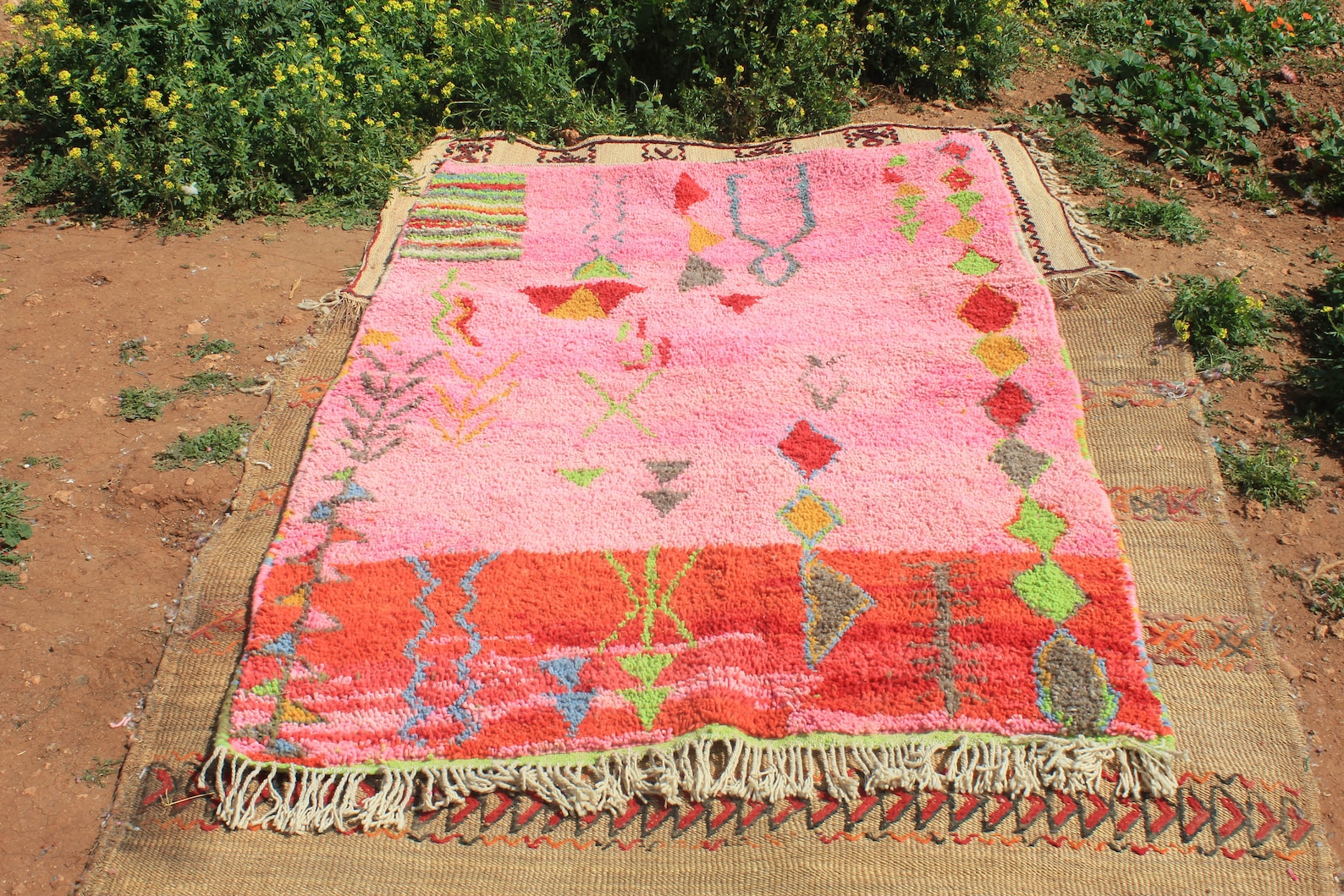 Custom Pink Boujaad Rug Morrocan Rug Soft Shag Wool Rug - Etsy UK