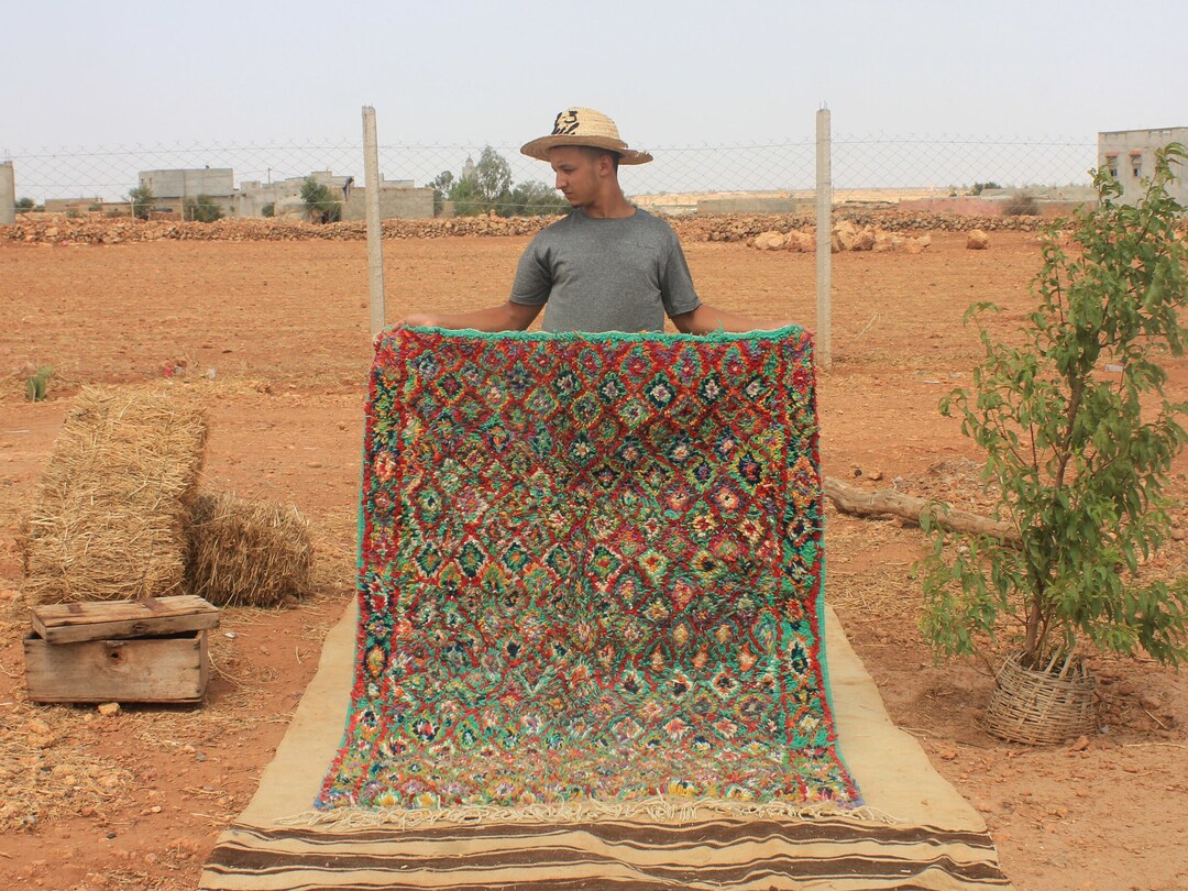 Colorful Moroccan Rug, Custom Fabulous Boujad Rug, Abstract ...