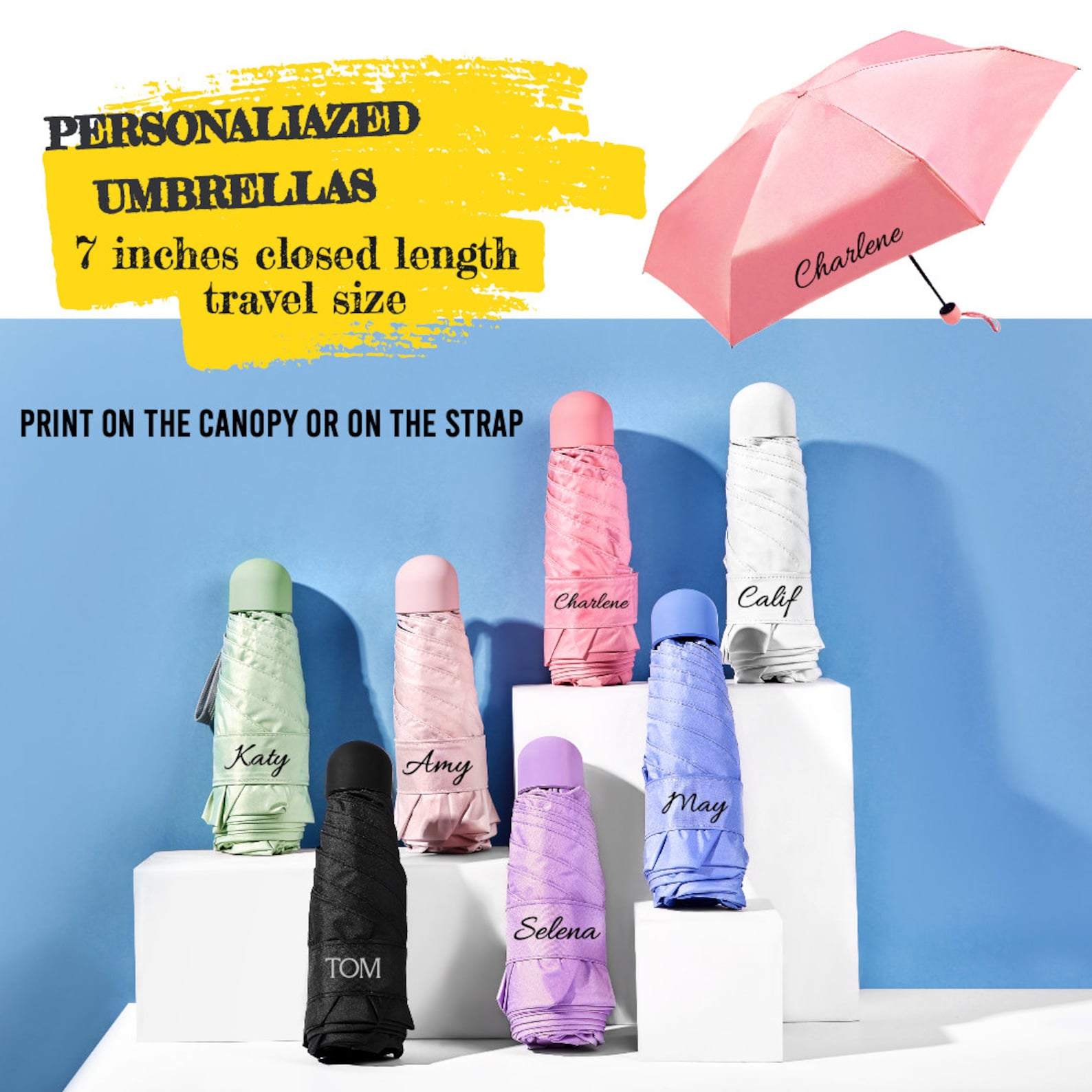 Personalized Mini Umbrellas - Etsy