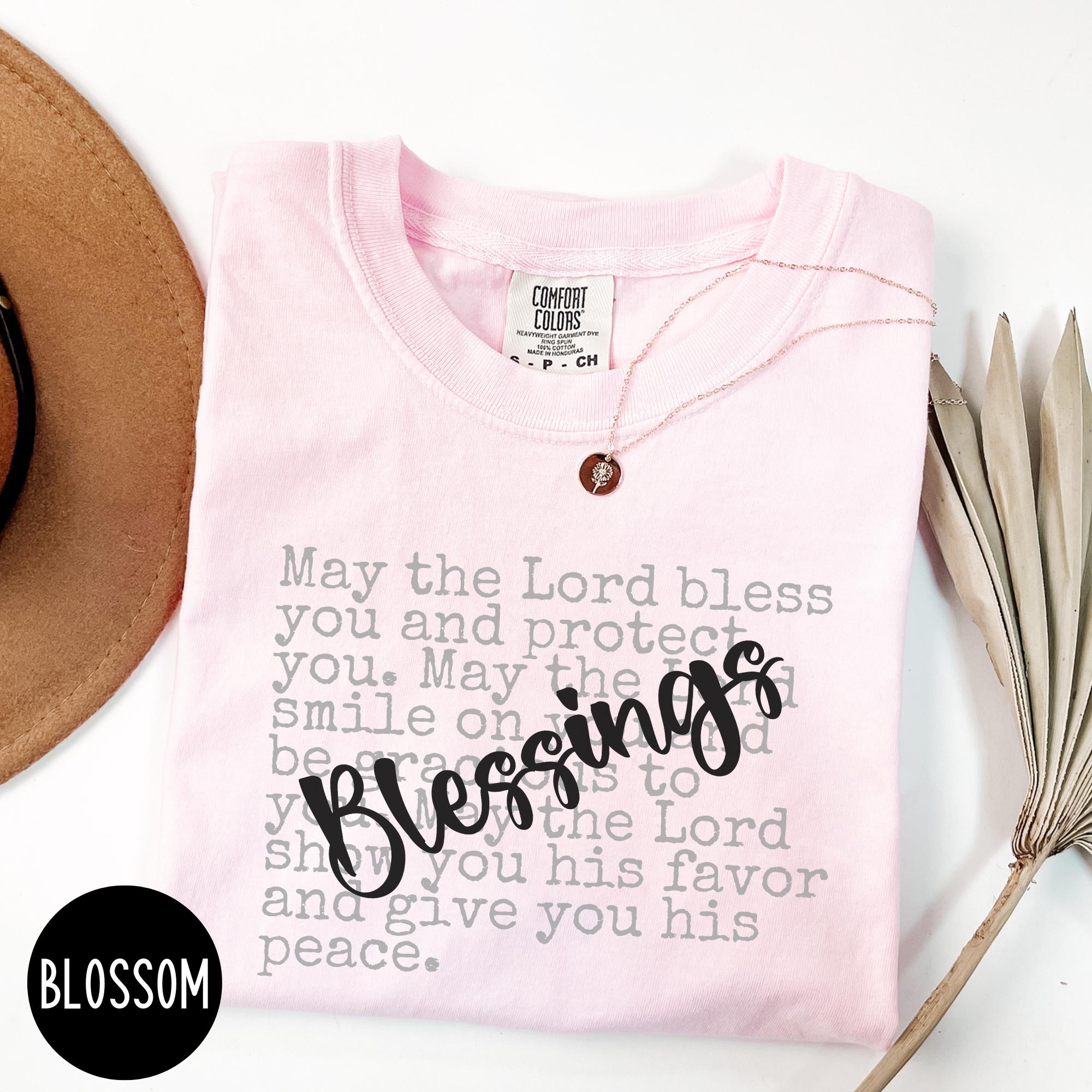 Blessing Bible Verse Comfort Colors Tshirt, the Blessing Christian ...