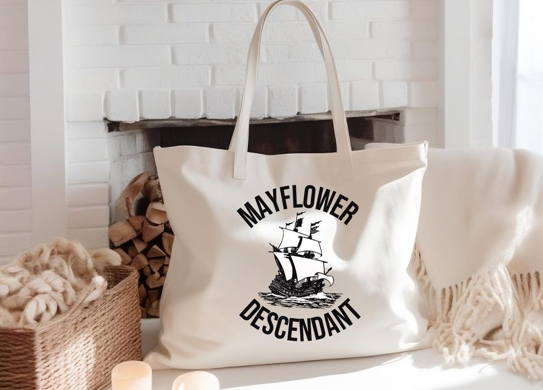 Mayflower Descendant Tote Bag, Tote Bag for Descendants of Pilgrims ...