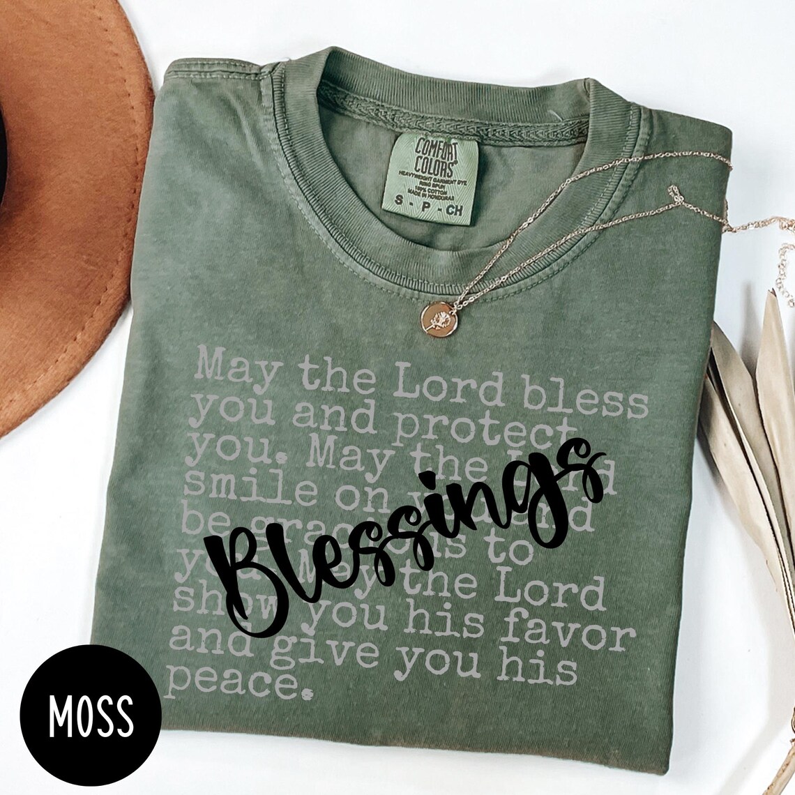Blessing Bible Verse Comfort Colors Tshirt, the Blessing Christian ...