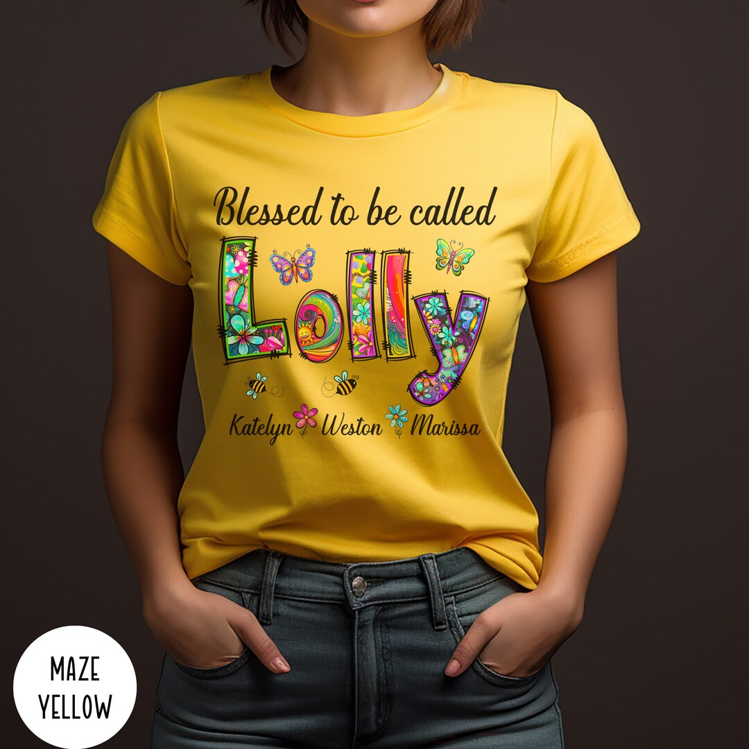 Custom Grandma Tshirt With Name, Custom Lolly Shirt, Blessed to Be ...