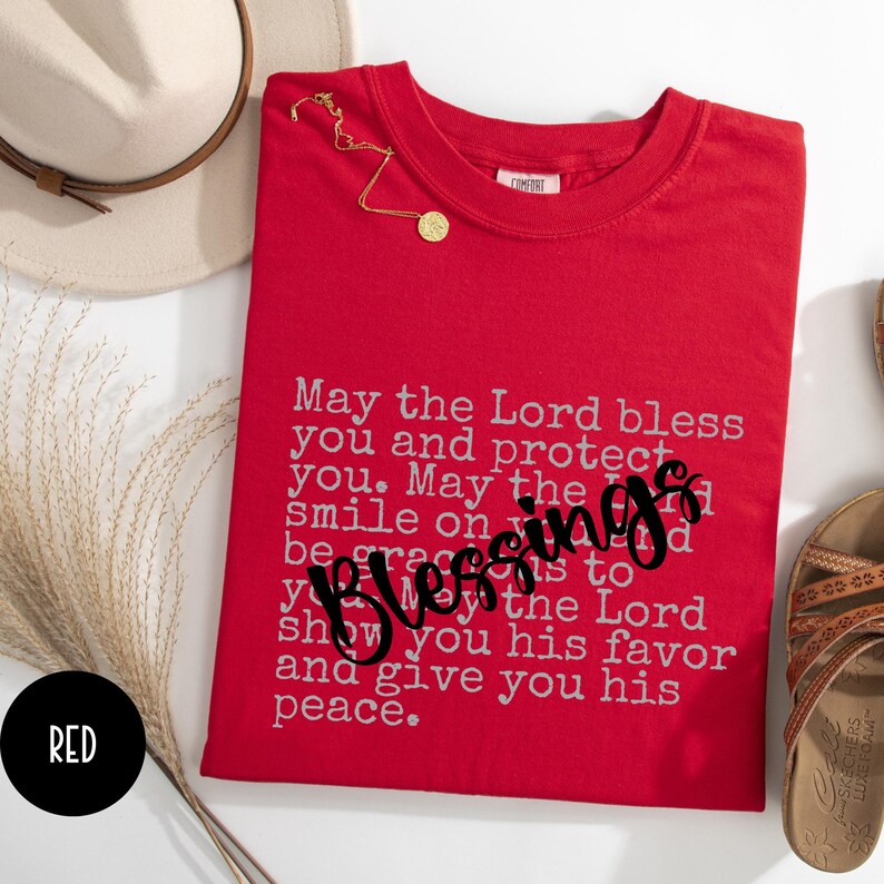Blessing Bible Verse Comfort Colors Tshirt, the Blessing Christian ...