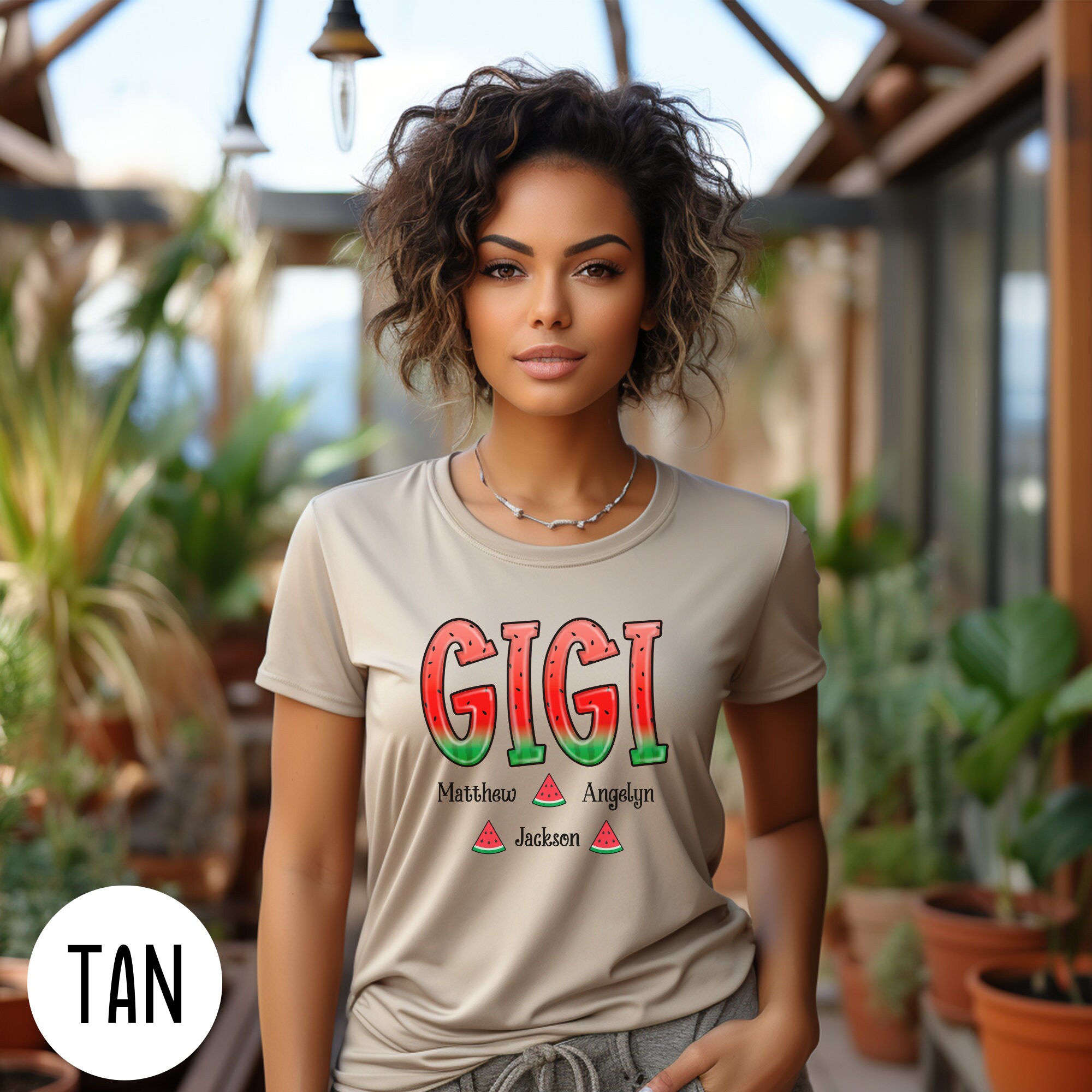 Custom Gigi Tshirt With Name, Custom Grandma Watermelon Shirt With ...