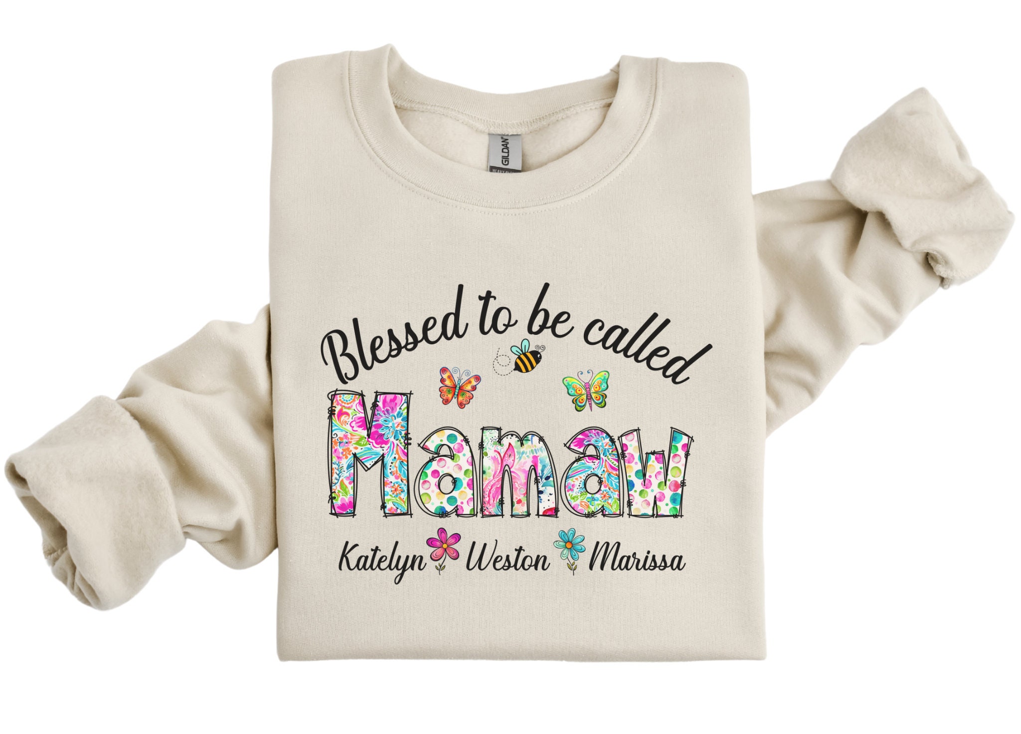 Custom Grandma Sweatshirt With Name, Custom Mamaw Sweater, Blessed to ...