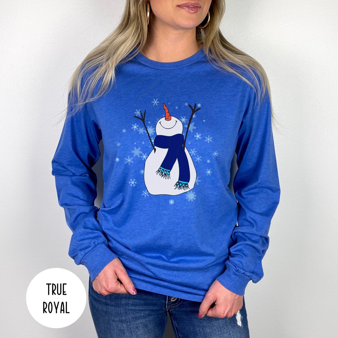 Snowman Long-sleeved Shirt Let It Snow Shirt Snow Day Supporter Shirt ...