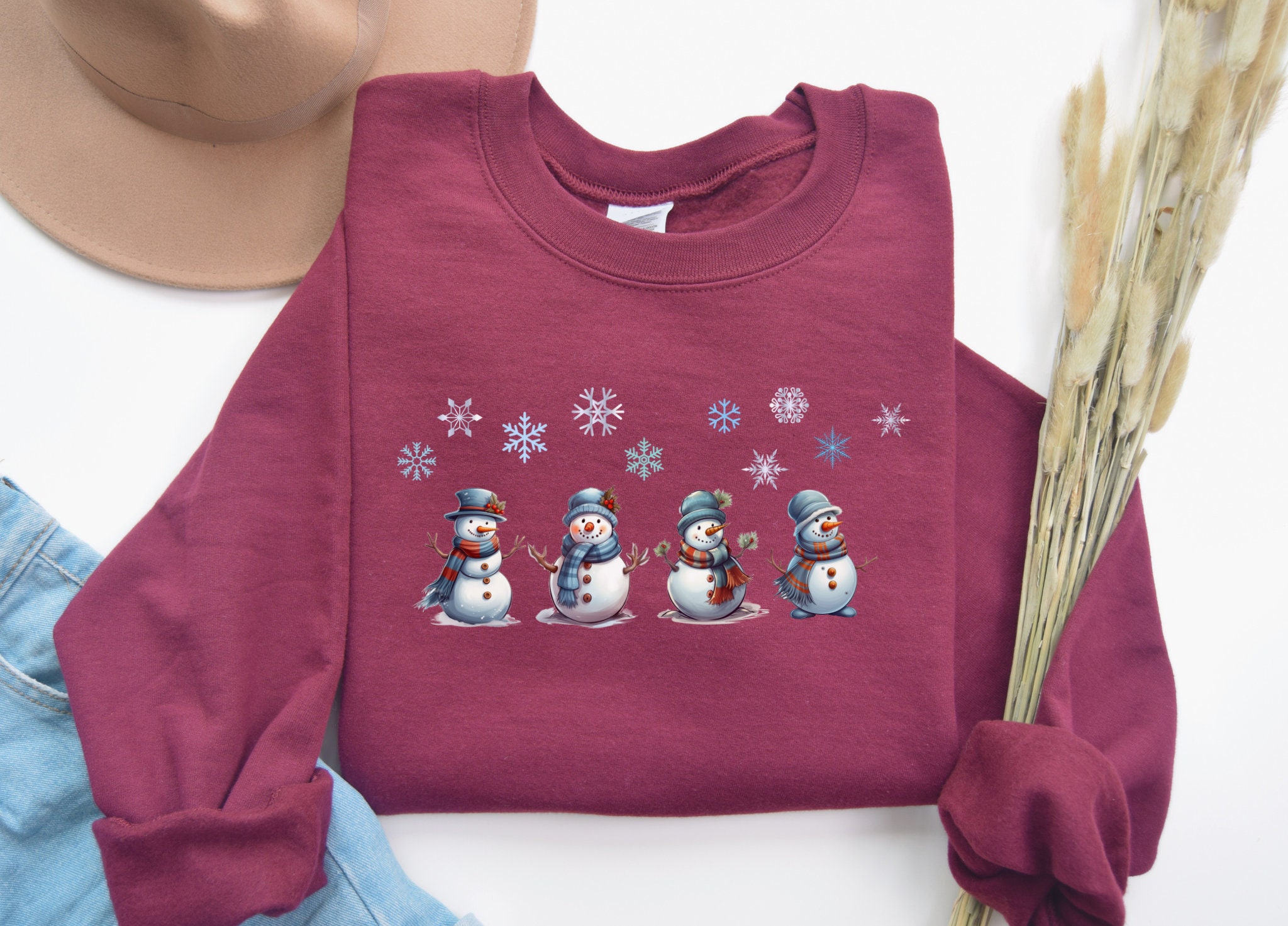 Winter Snowman Sweatshirt Christmas Sweatshirt Christmas Crewneck ...