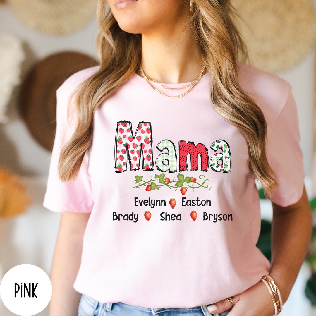 Custom Mama Shirt, Mama Shirt With Names, Personalized Mama T-shirt ...