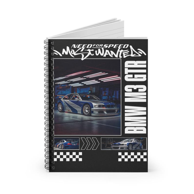BMW M3 GTR, Racing-inspired Spiral Notebook, Perfect Gift for Car ...