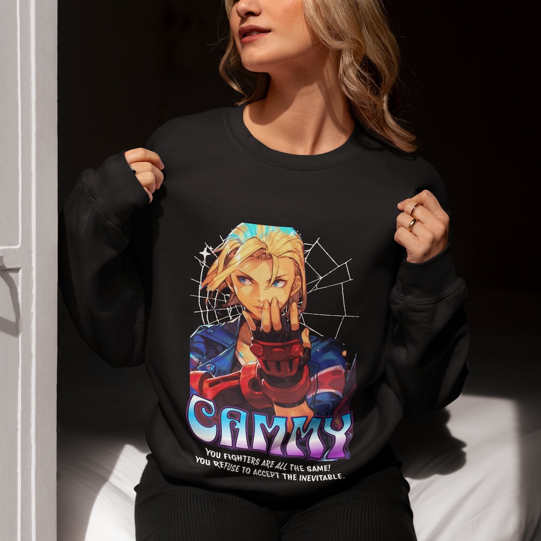 Cammy Long Sleeve Graphic Sweatshirt Capcom Street Fighter Crewneck ...