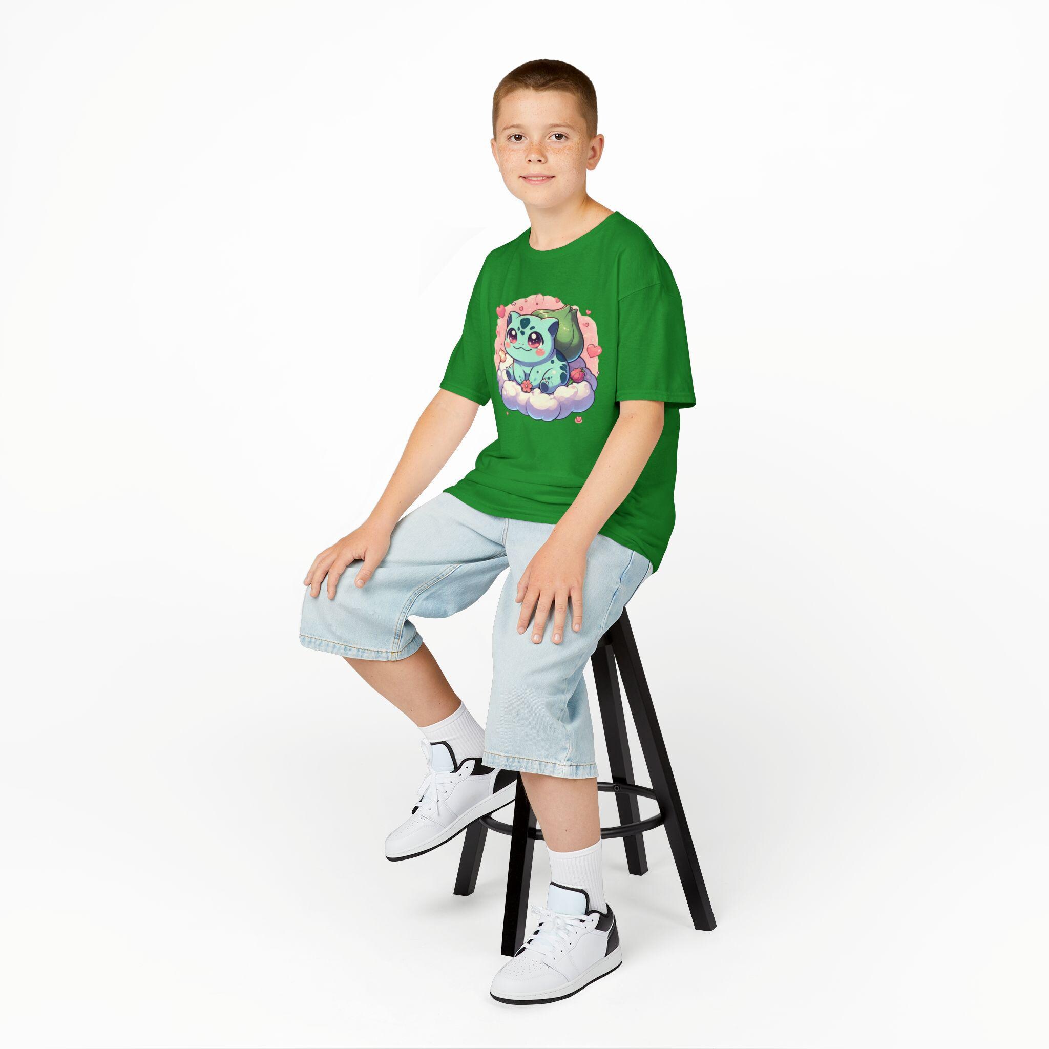 Cute Bulbasaur Kids Tee, Kawaii Adorable Tee for Children, Perfect for ...