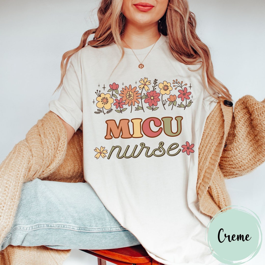 MICU Nurse Shirt, Wildflower MICU Nurse Shirt, Micu, Floral Nurse Shirt ...