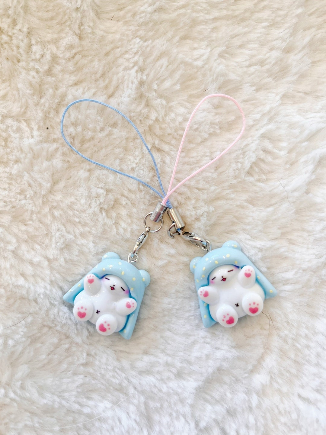 Kawaii Animal Keychain, Cute Funny Neko Cat/kitty Teddy Bear Keychain ...