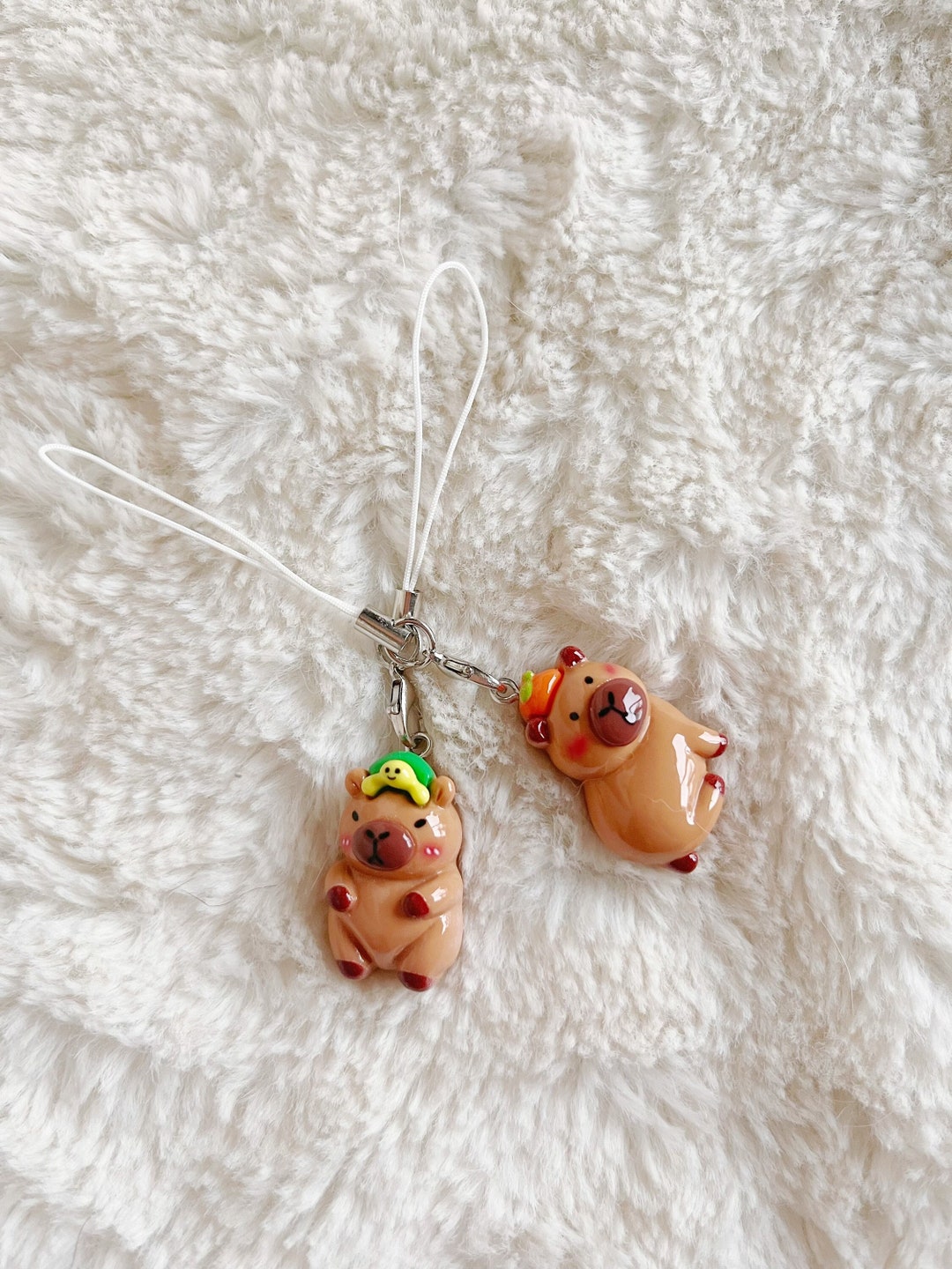 Capybara Phone Charm, Cute Capy Keychain/keyring, Kawaii Matching ...