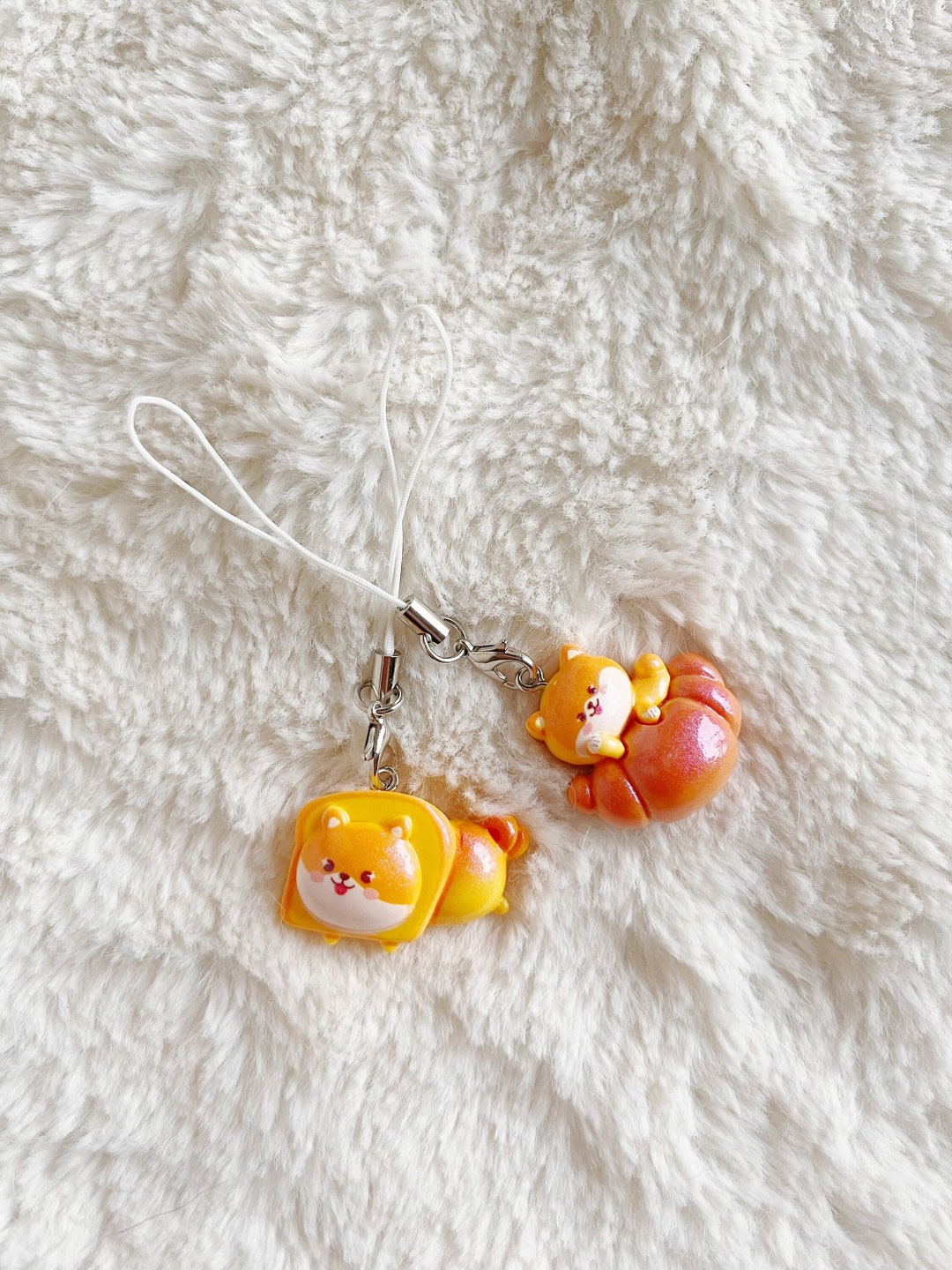 Shiba Inu Phone Charm, Cute Shiba Keychain/keyring, Kawaii Matching ...