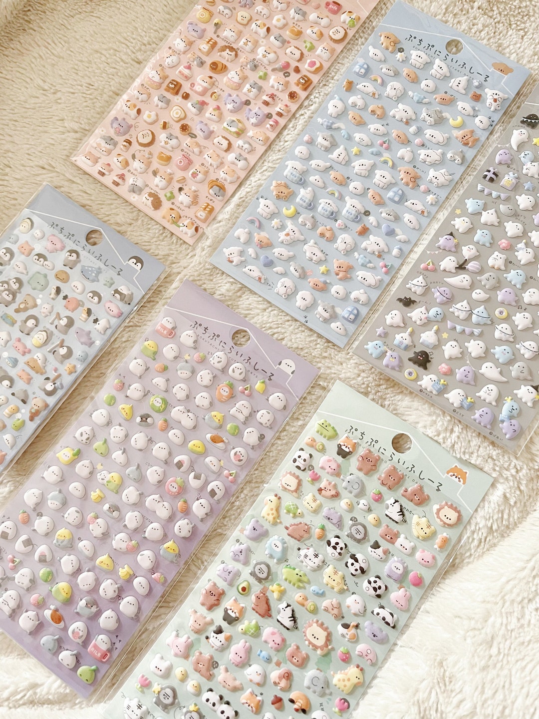 Puffy 3D Kawaii Cute Animal Stickers Small Chibi Cartoon Japanese ...