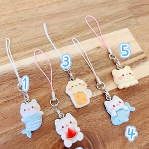 Kawaii Cat Phone Charm, Cute Kitty Keychain, Adorable Cat Keyring ...