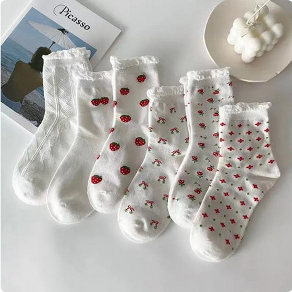 Cute Long White Socks - Etsy