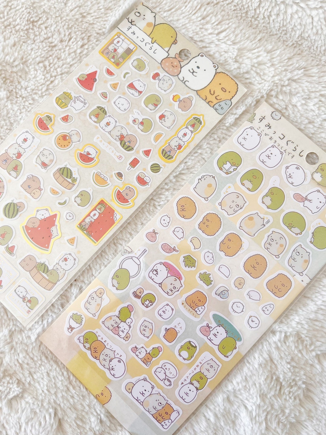 Japanese Kawaii Characters Animal Stickers 2 Sheets Cute Funny Animal ...