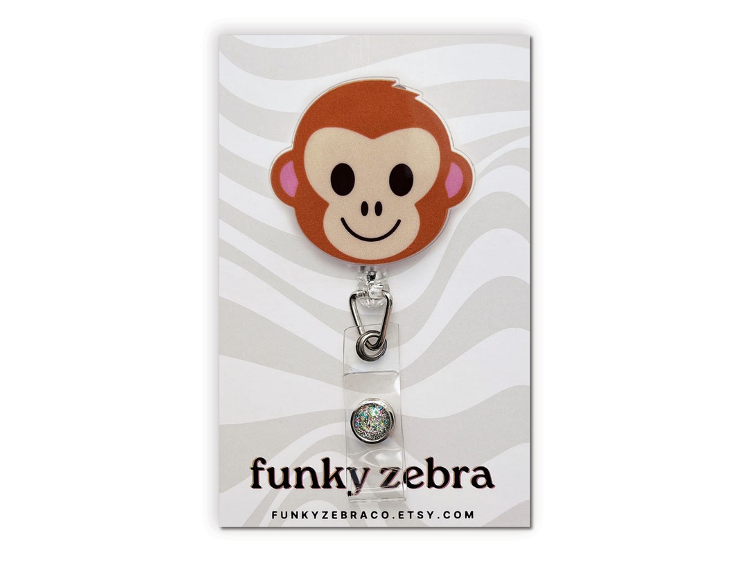 Cute Monkey Badge Reel // Fun Cute Badge Reel // Pediatric Nurse Gift ...