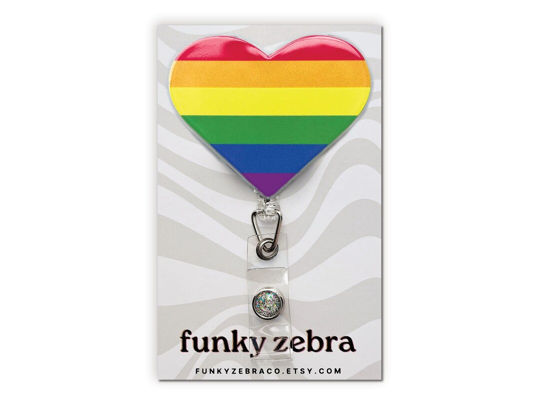 Rainbow Pride Heart Badge Reel // Gay Pride LGBTQ Badge Reel // Pride ...