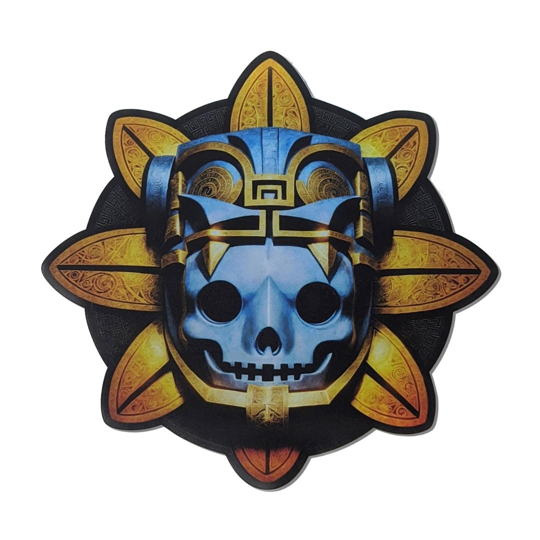 Aztec Gods Mask Holographic Sticker - Choose Your Deity: Quetzalcoatl ...