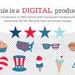 4th of July Clipart - Patriotic America, Instant Download, PNG, Planner ...